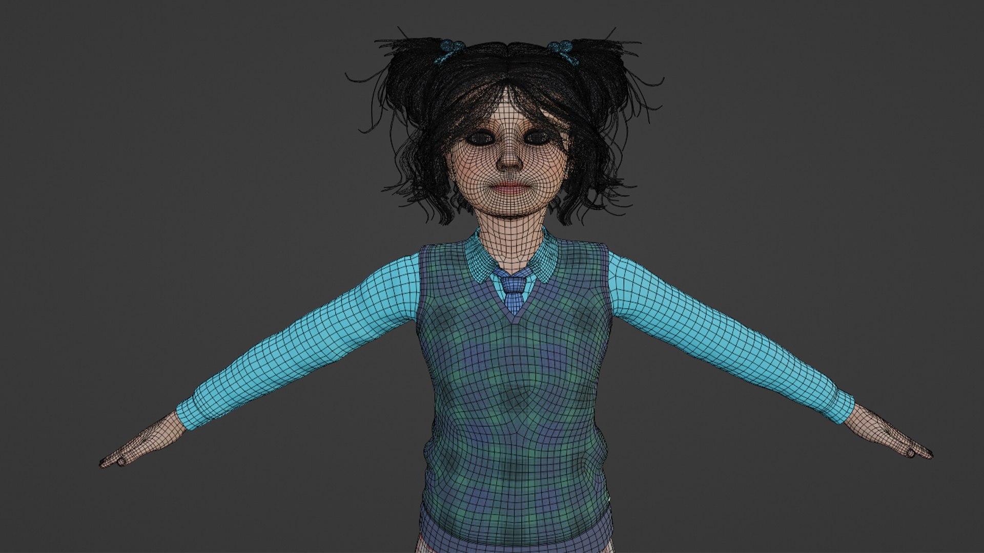 Realistic Rigged Little School Girl-Anna Character 3D Model 3D ...