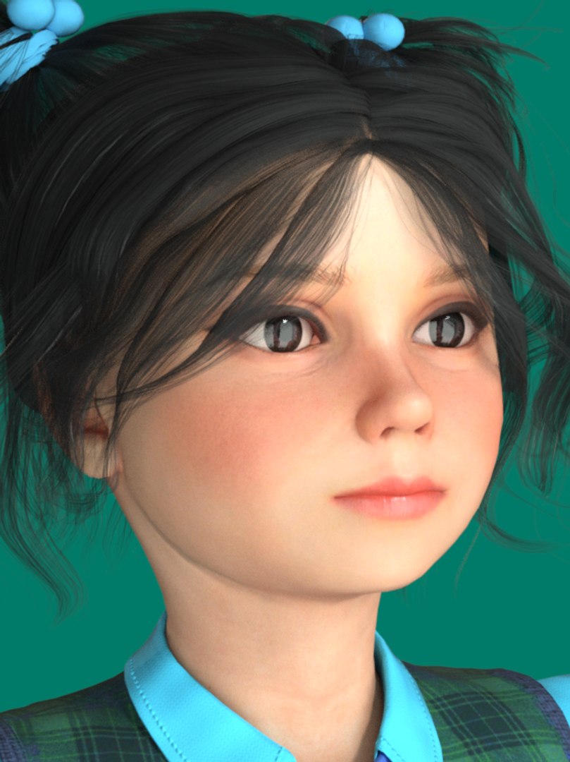 Realistic Rigged Little School Girl-Anna Character 3D Model 3D ...