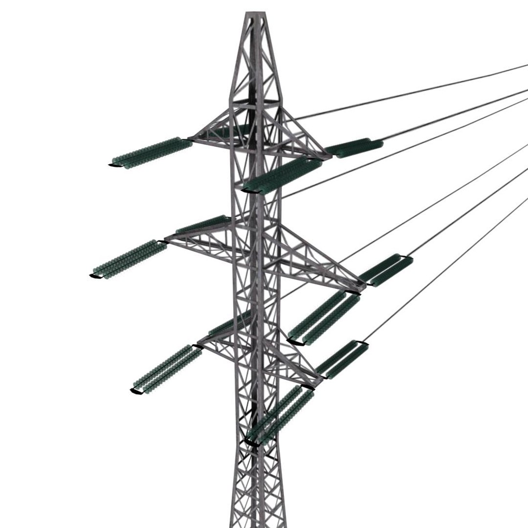 Low-poly Power Line 3d Max