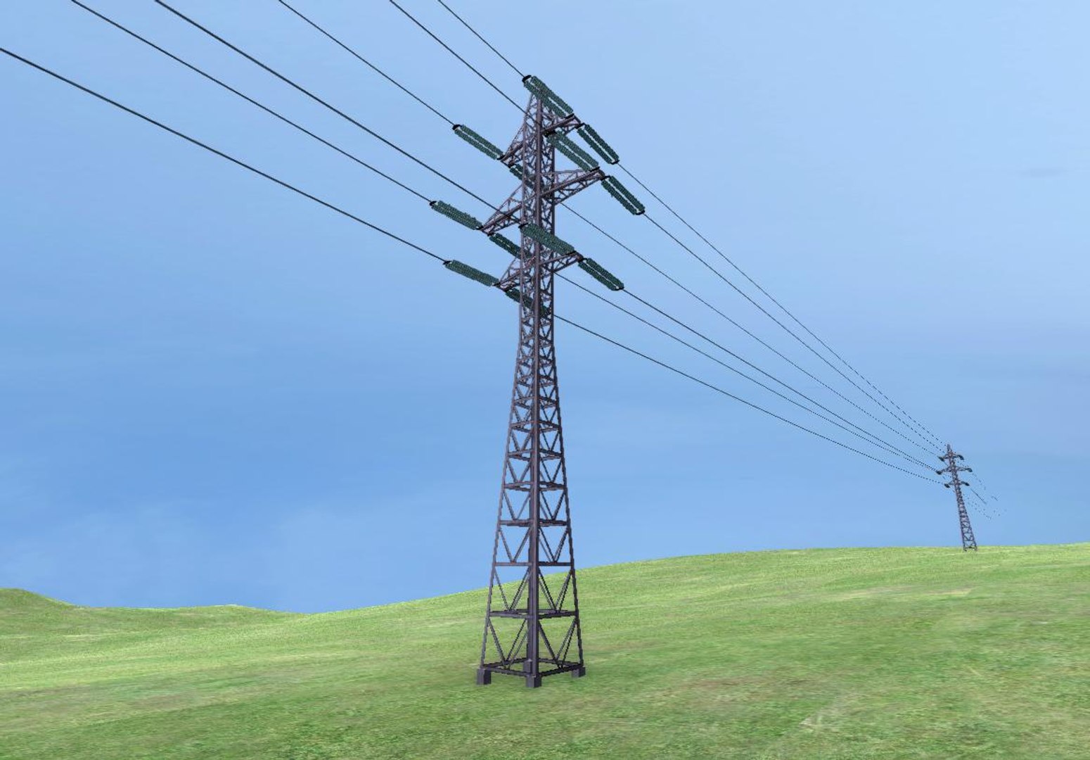 Low-poly Power Line 3d Max