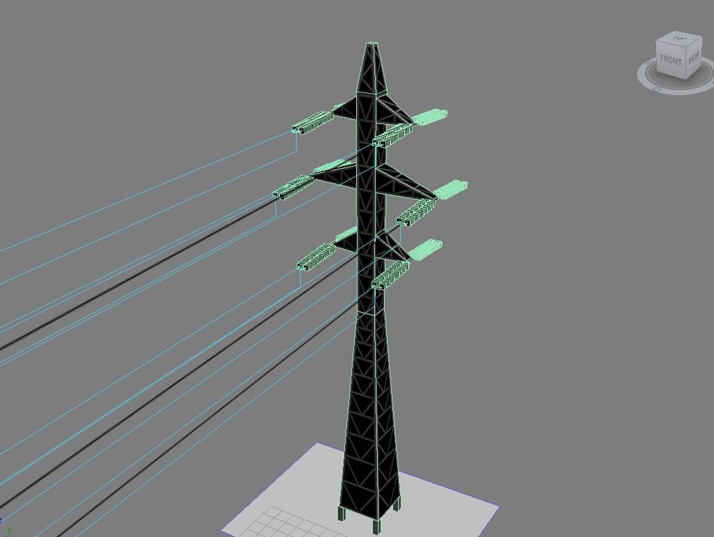Low-poly Power Line 3d Max