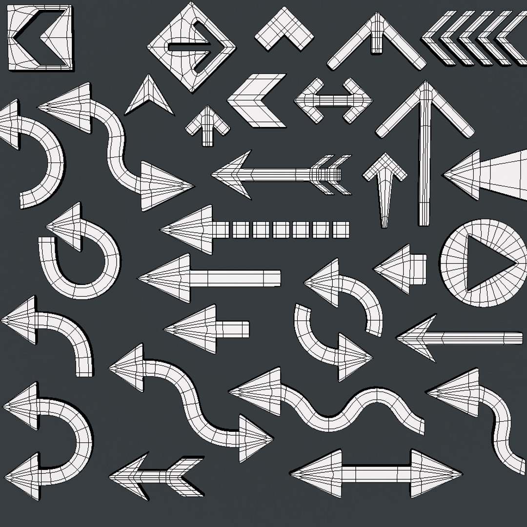 3d Arrows Pointers Sign