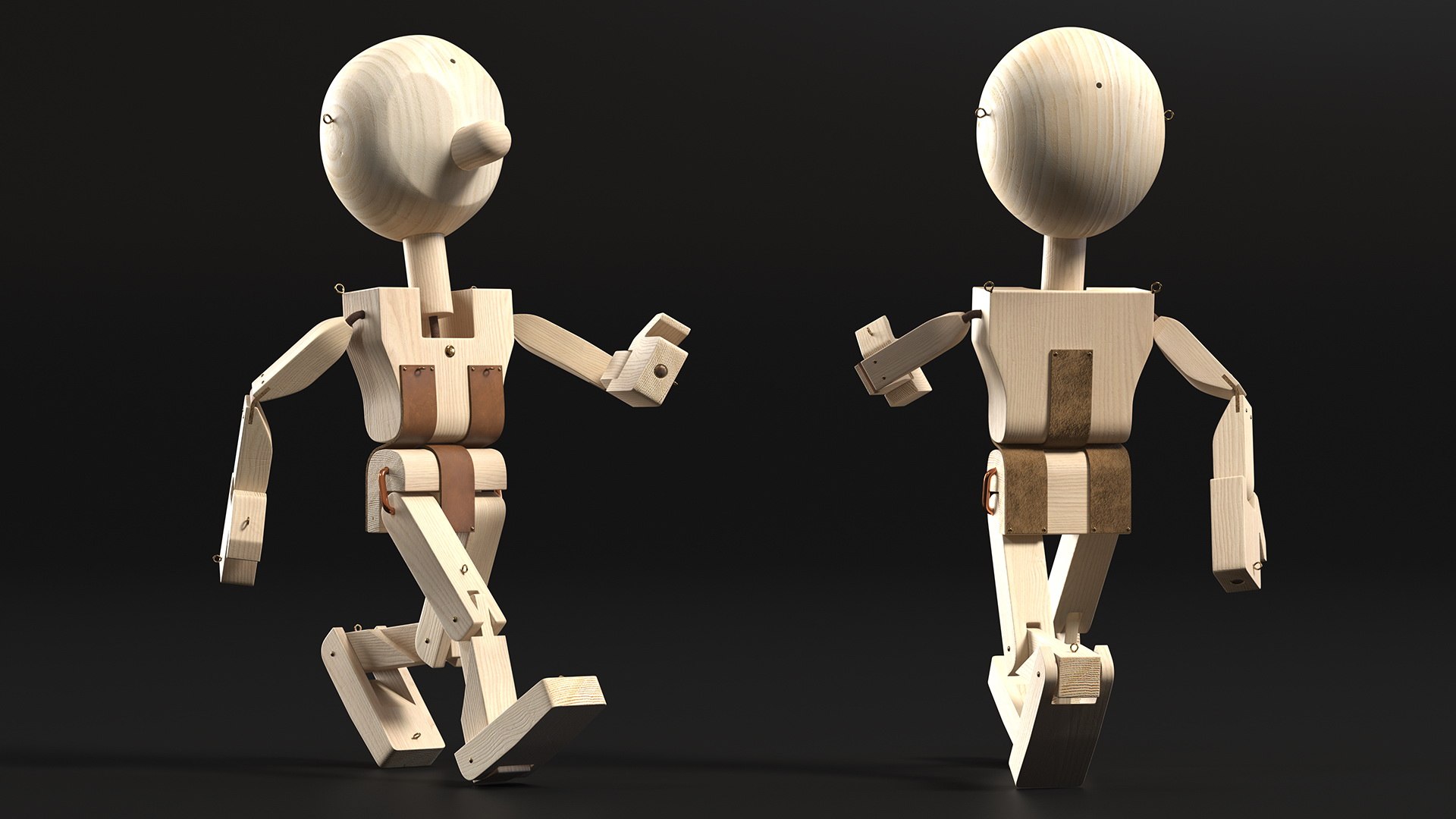 Walk Raw Wooden Character Model - TurboSquid 2006163