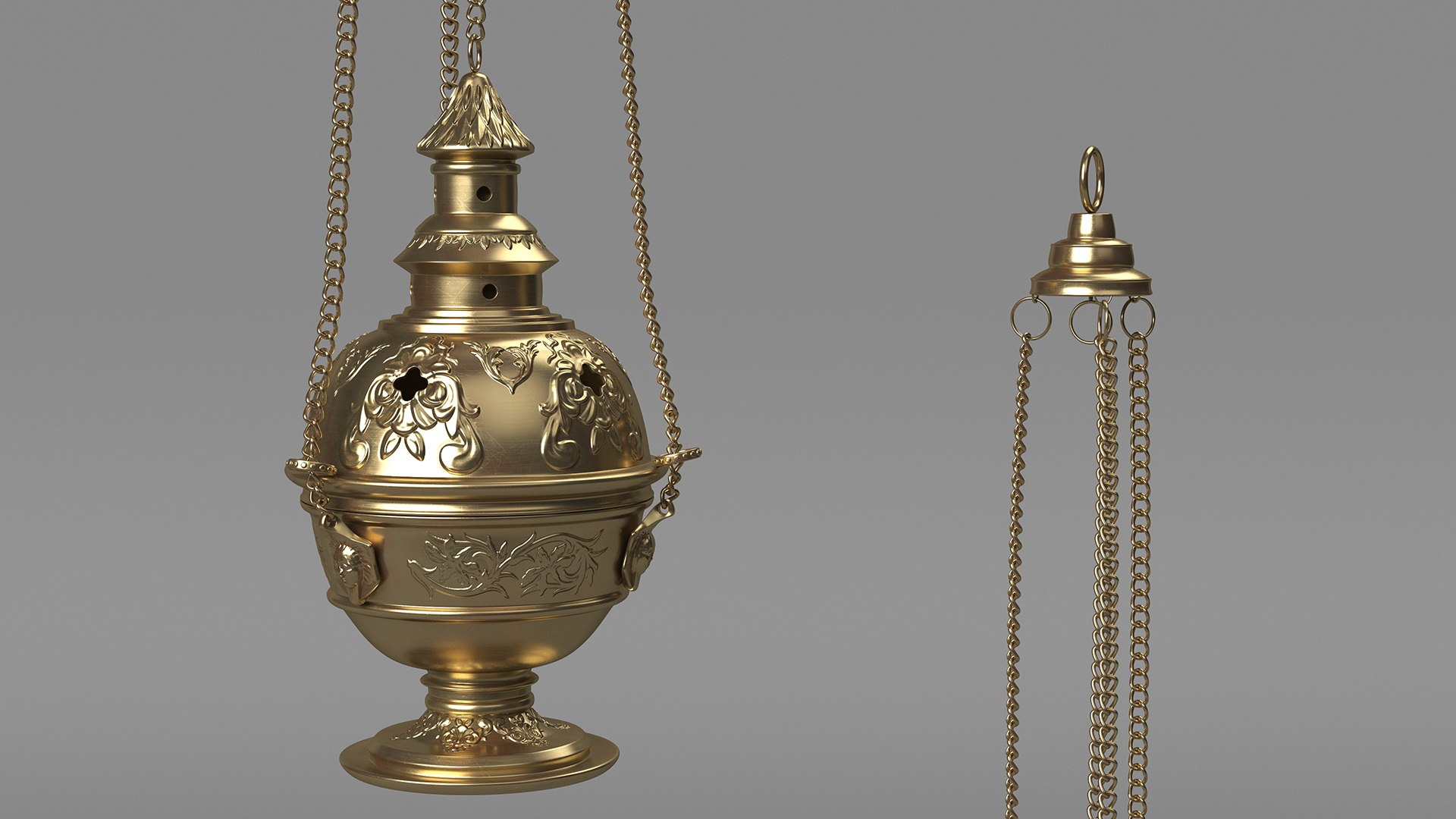 3D Chain Censer Gold - TurboSquid 2170098