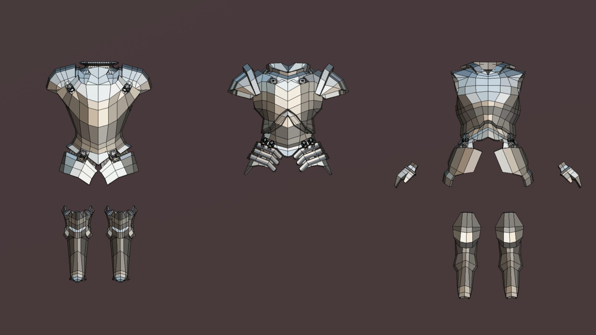 3D LowPoly Knight Armor Set 1 - TurboSquid 2275779