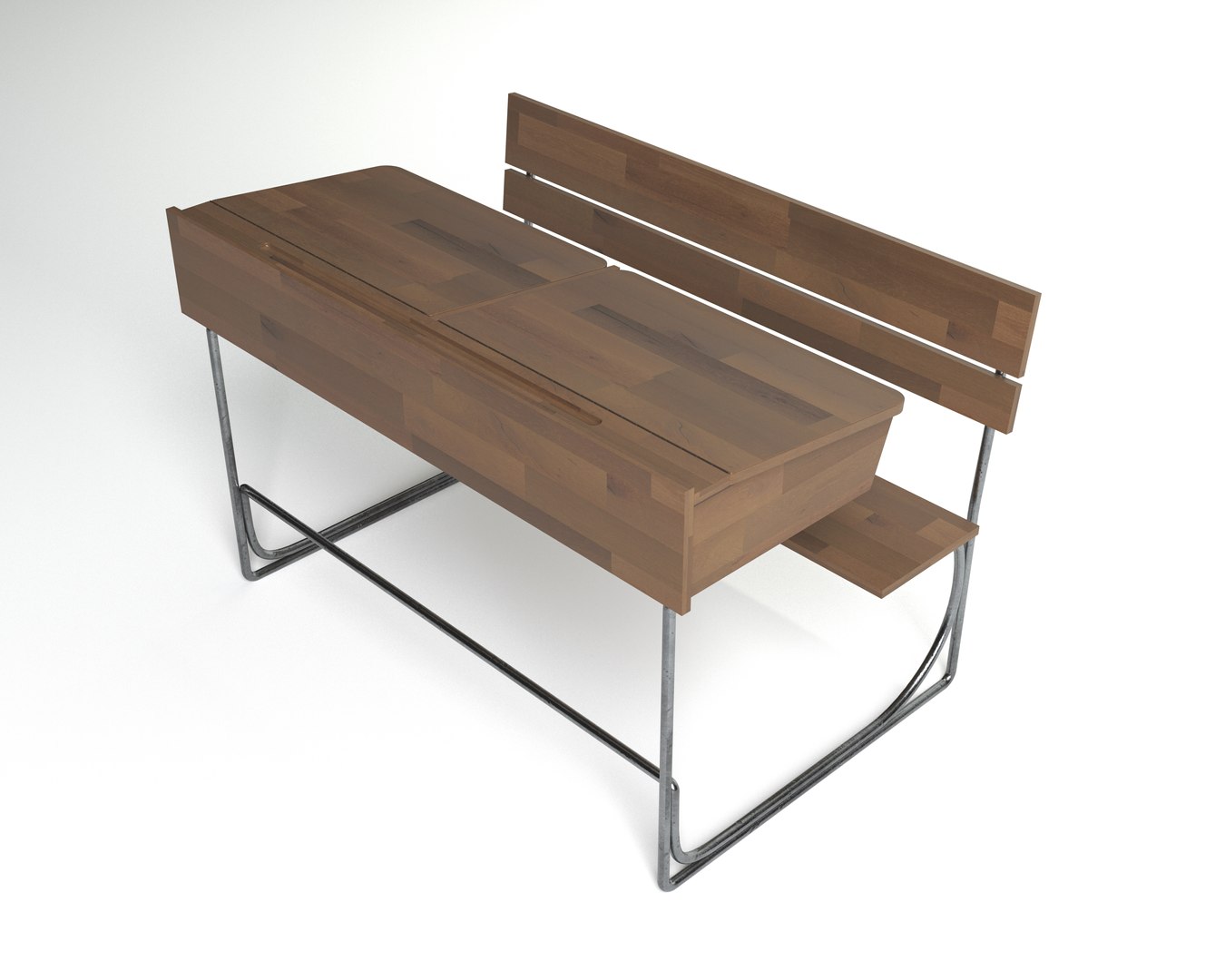 School Double Desk 3D Model - TurboSquid 1920707
