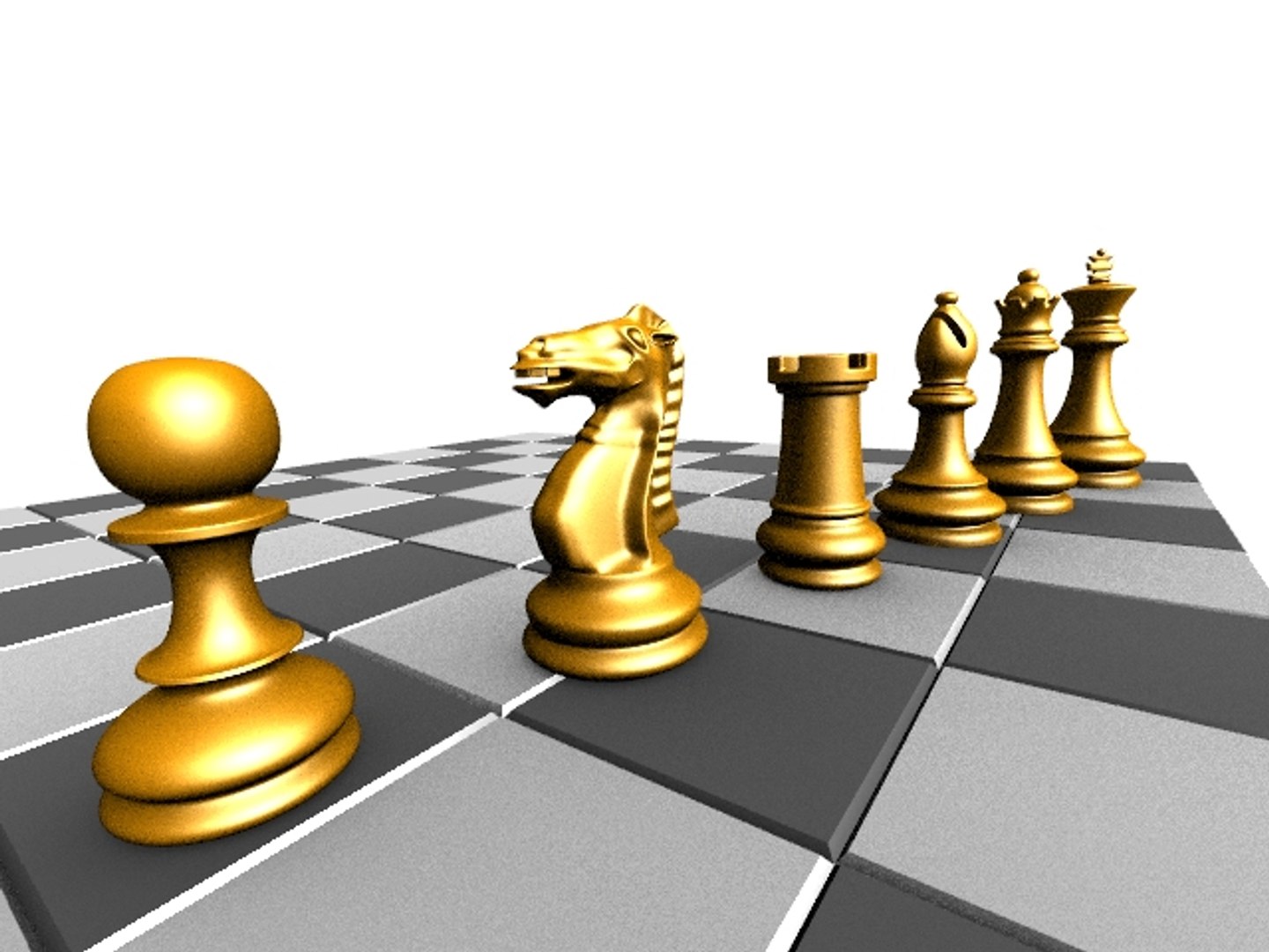 Pawn Knight Rook 3d Model