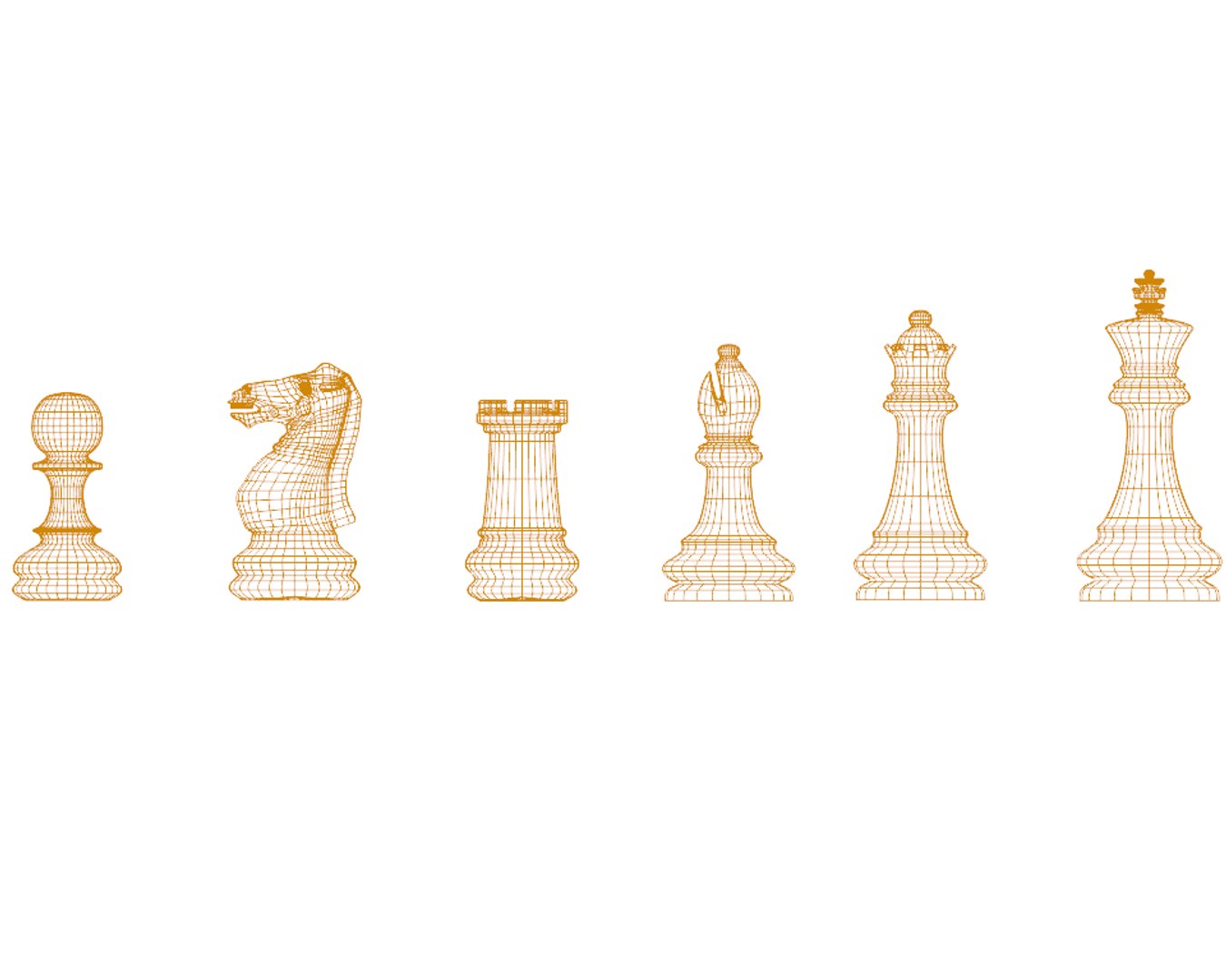 Pawn Knight Rook 3d Model