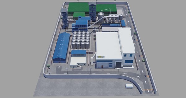 3D model Factory Warehouse Exterior and Interior GameReady with PBR ...