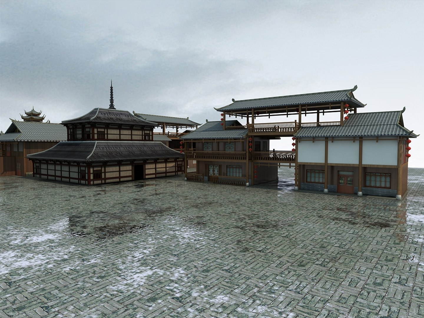 3D Model Ancient Commerce Street 4 - TurboSquid 1807310