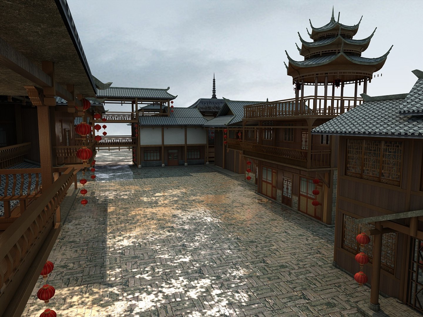 3D Model Ancient Commerce Street 4 - TurboSquid 1807310