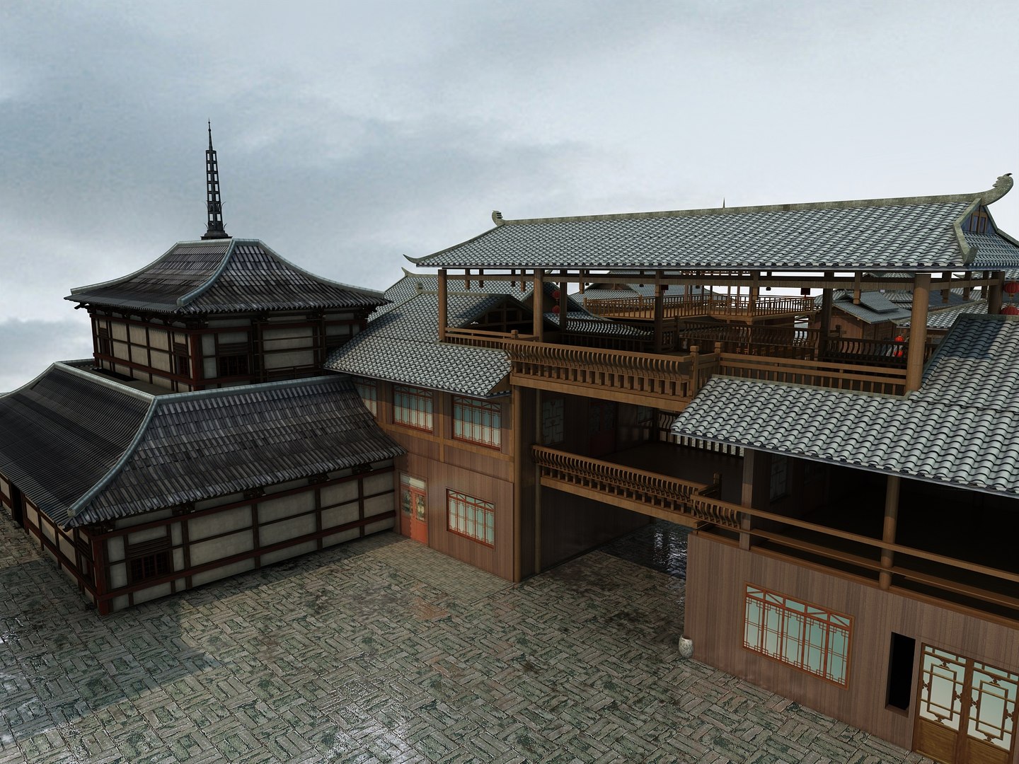 3D Model Ancient Commerce Street 4 - TurboSquid 1807310