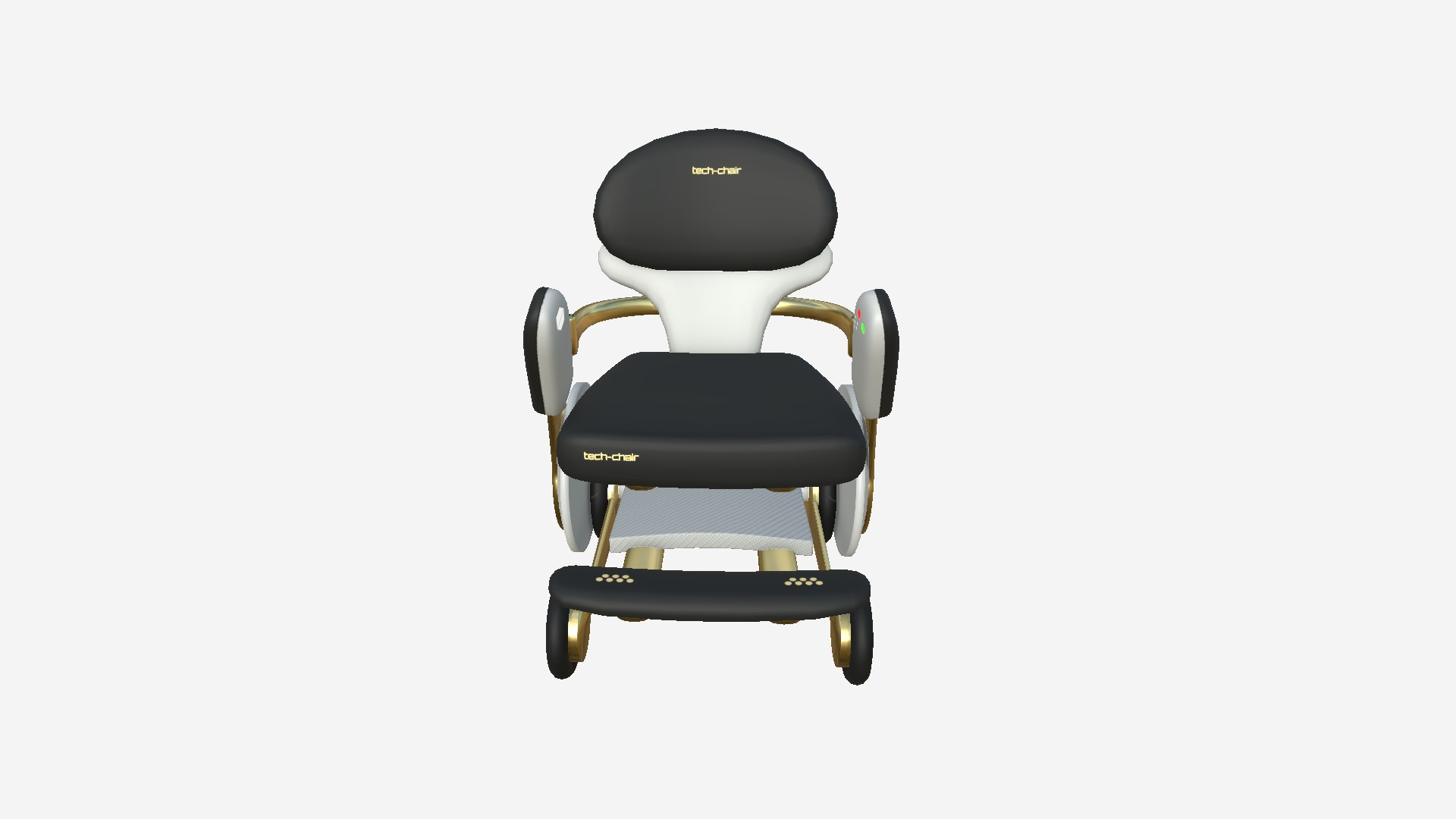 Tech Wheelchair B06 Black Gold - Disability Character Design 3D ...
