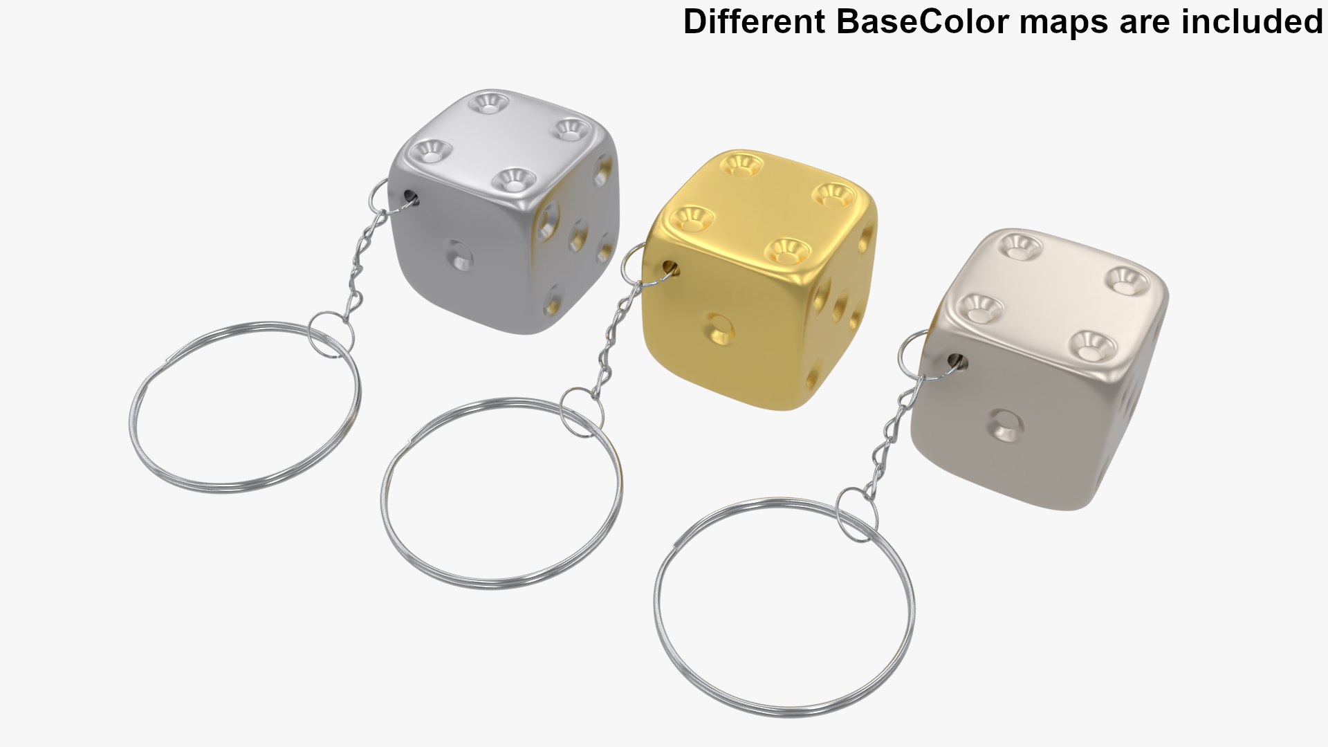 Metal Dice Key Chain 3D - TurboSquid 1654150