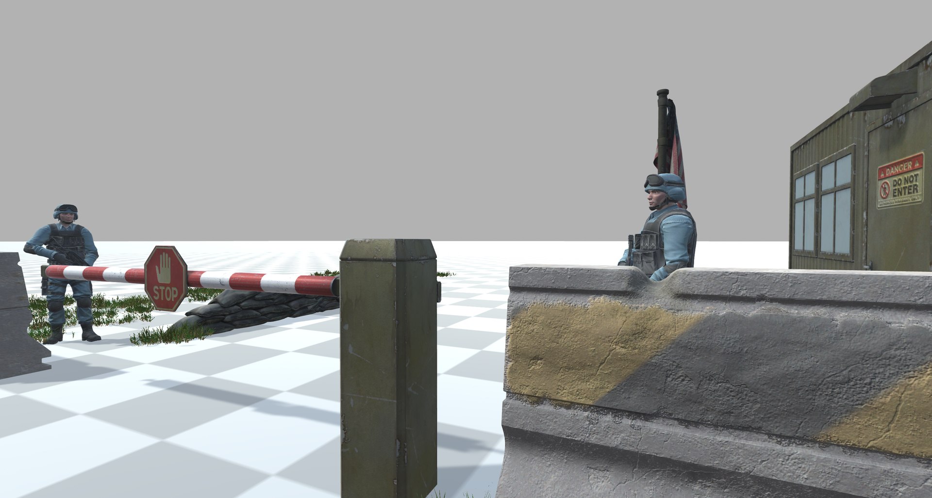 3D Military - Small Checkpoint - TurboSquid 2149332