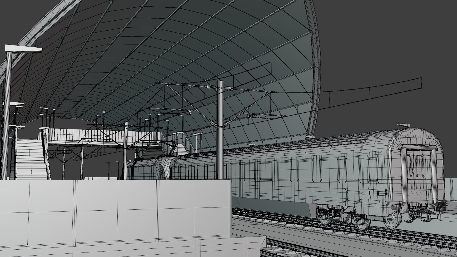 Railway Station With Train II 3D Model - TurboSquid 2035613