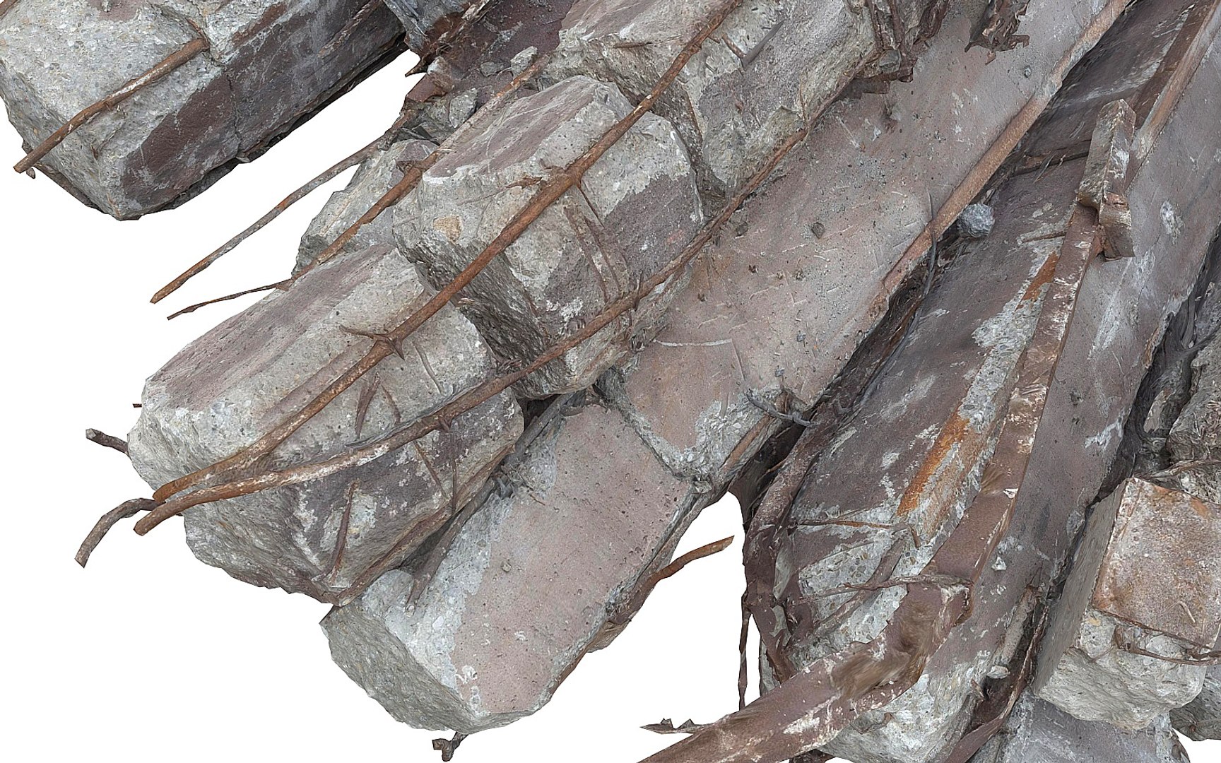 3D High-Resolution Rubble Pack – 3D Scanned Debris Models Model ...