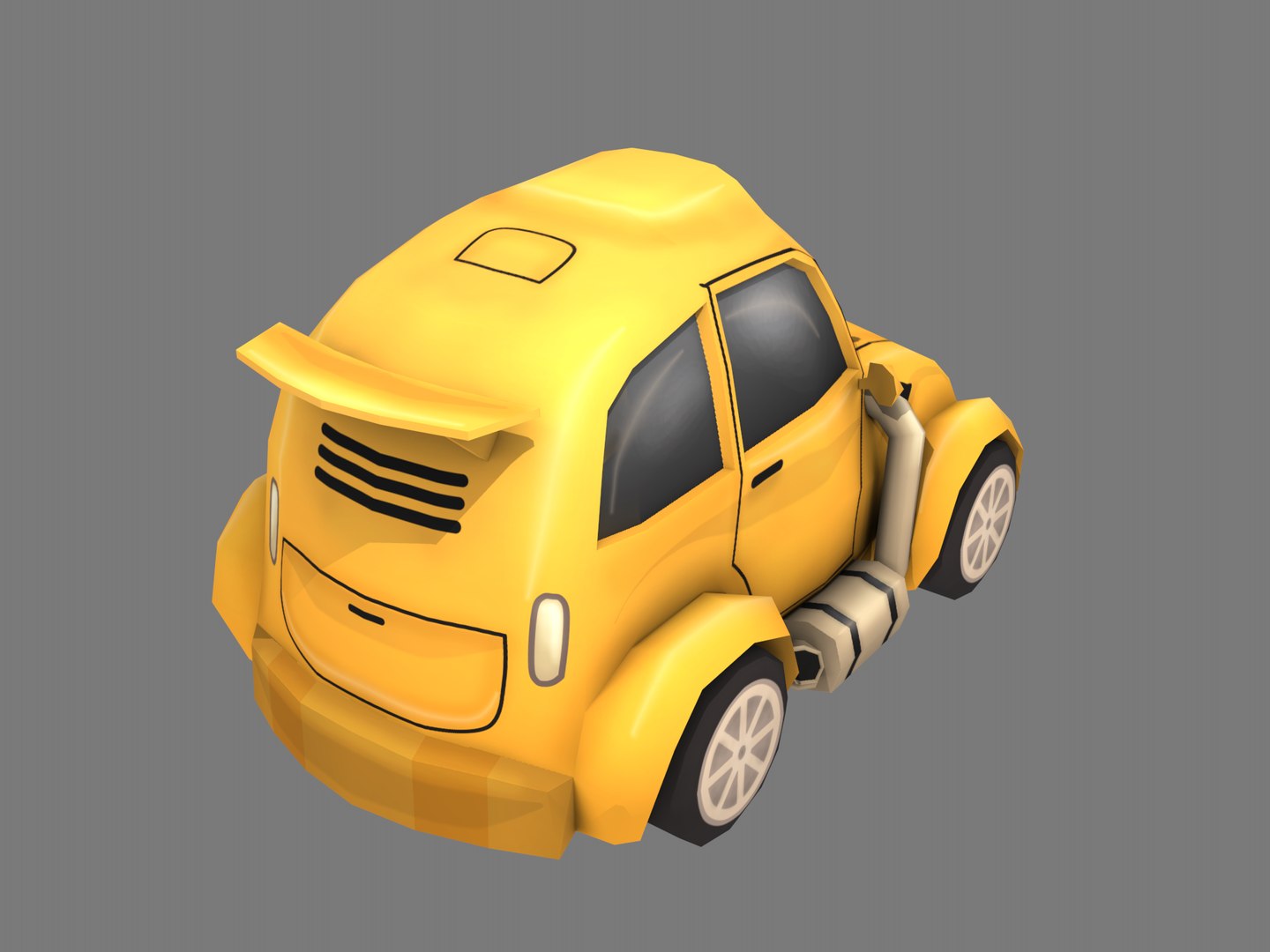 Yellow Cartoon Car 3D Model - TurboSquid 1455041