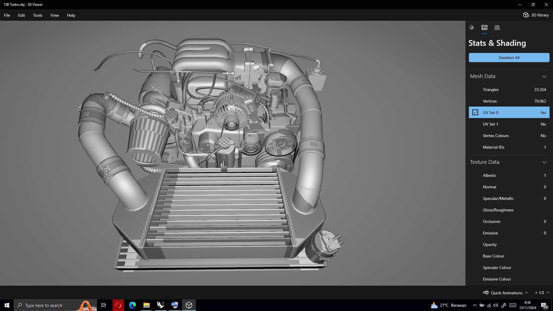 Mazda 13B Turbo Rotary Low Poly Engine 3D Model - TurboSquid 2307171