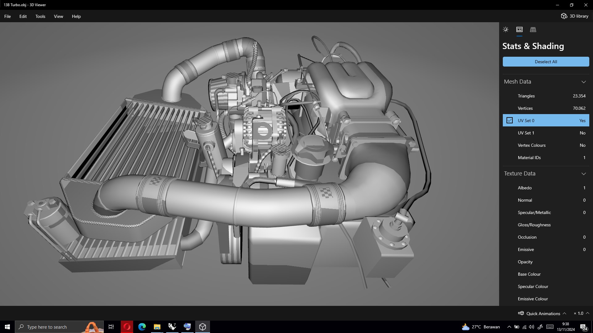Mazda 13B Turbo Rotary Low Poly Engine 3D Model - TurboSquid 2307171