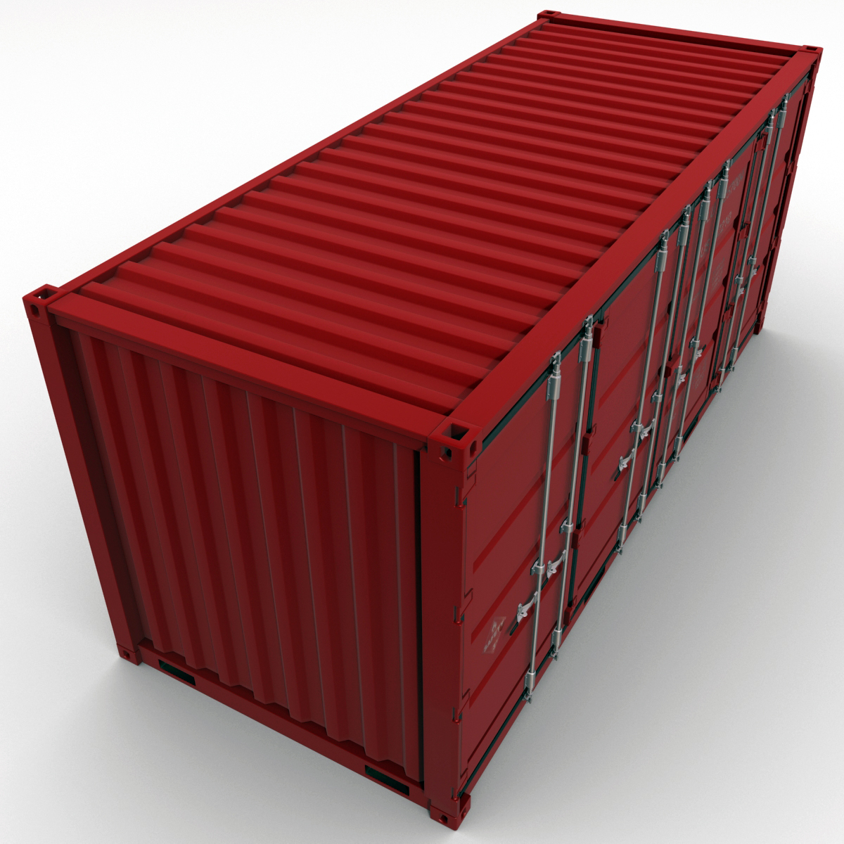 3d iso open shipping container