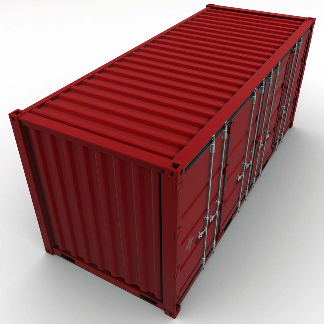 3d Iso Open Shipping Container