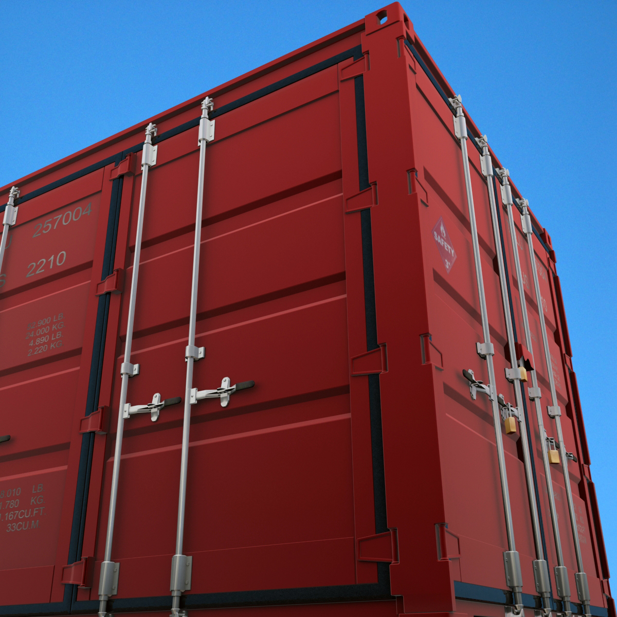 3d iso open shipping container