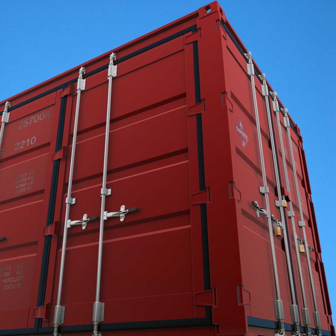 3d Iso Open Shipping Container