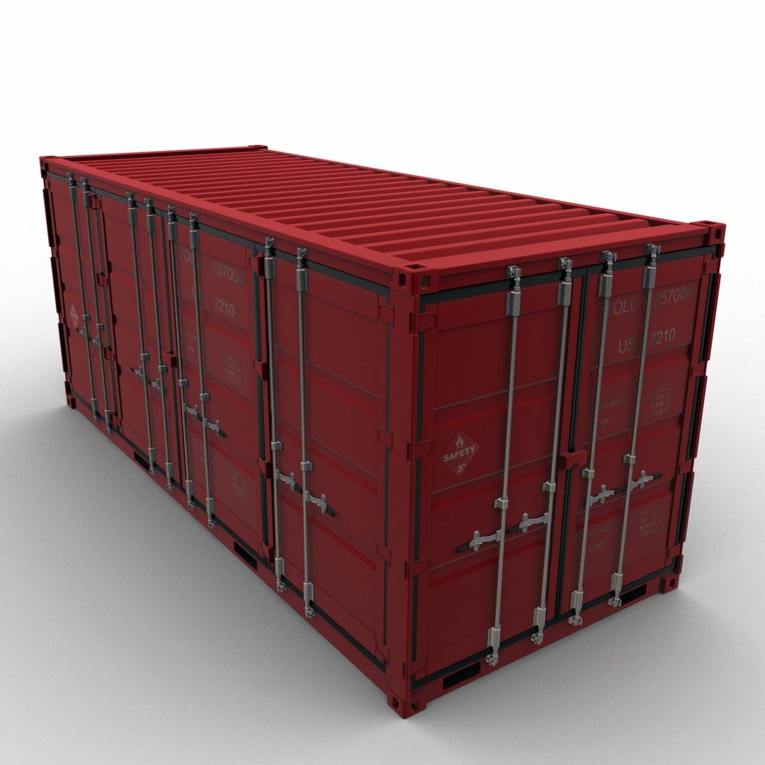 3d Iso Open Shipping Container