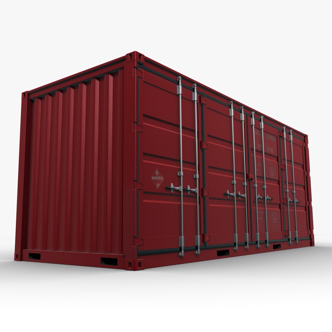 3d Iso Open Shipping Container