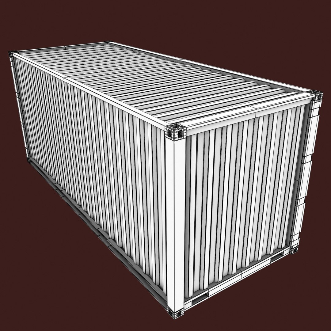 3d Iso Open Shipping Container