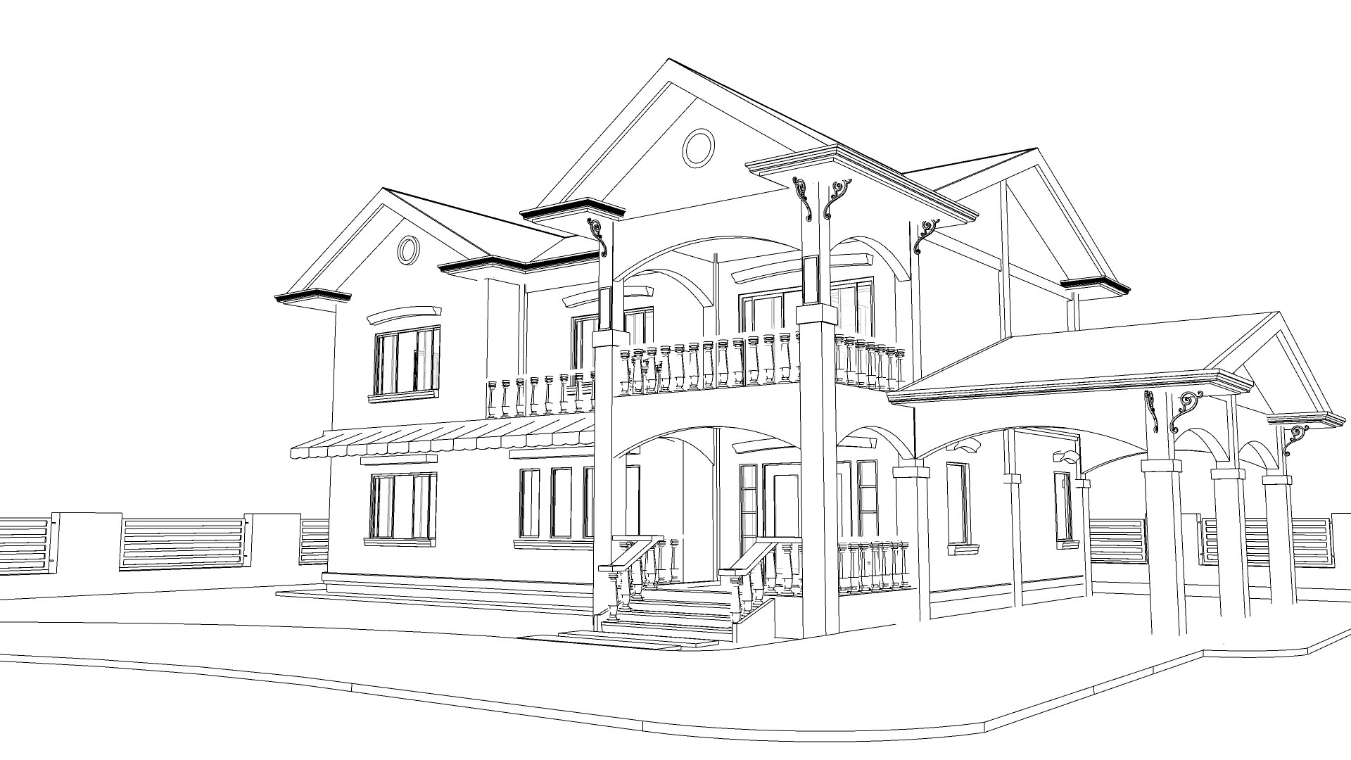 3D Mediterranean Country Style Architecture Model - TurboSquid 2073206