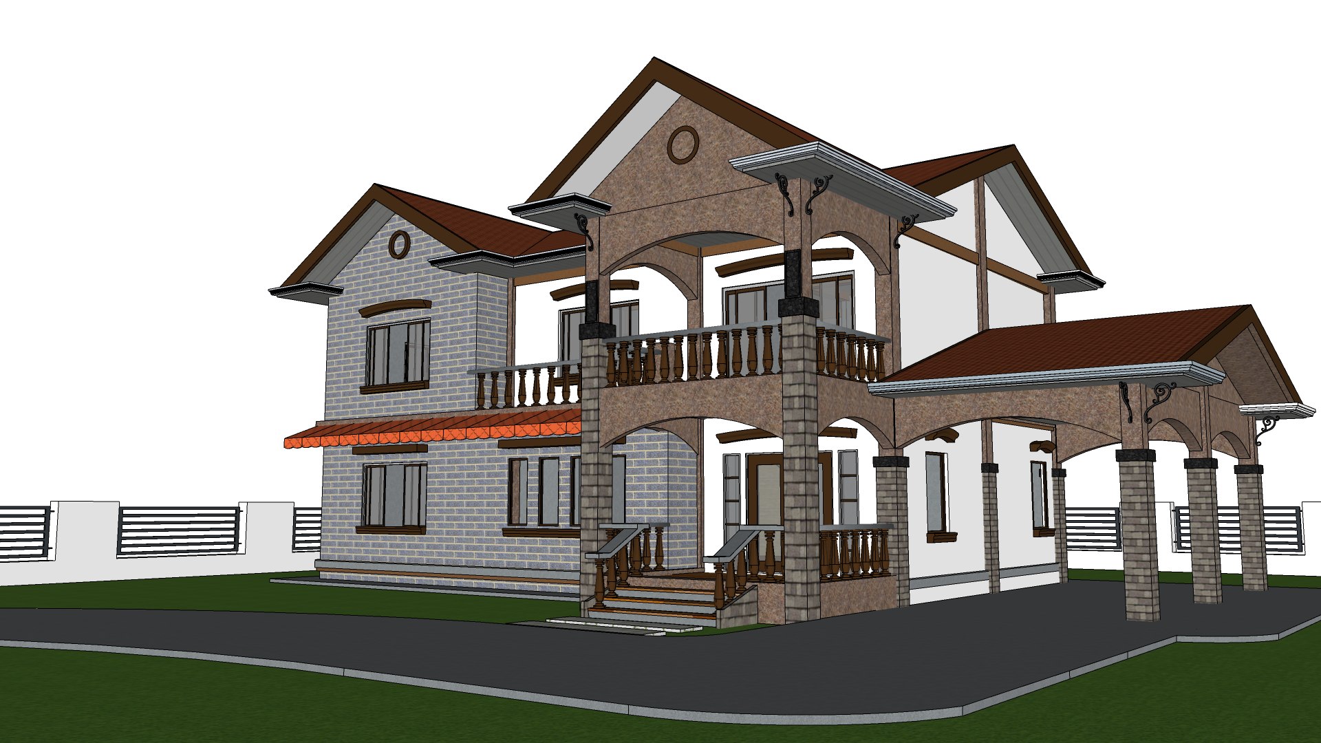 3D Mediterranean Country Style Architecture Model - TurboSquid 2073206