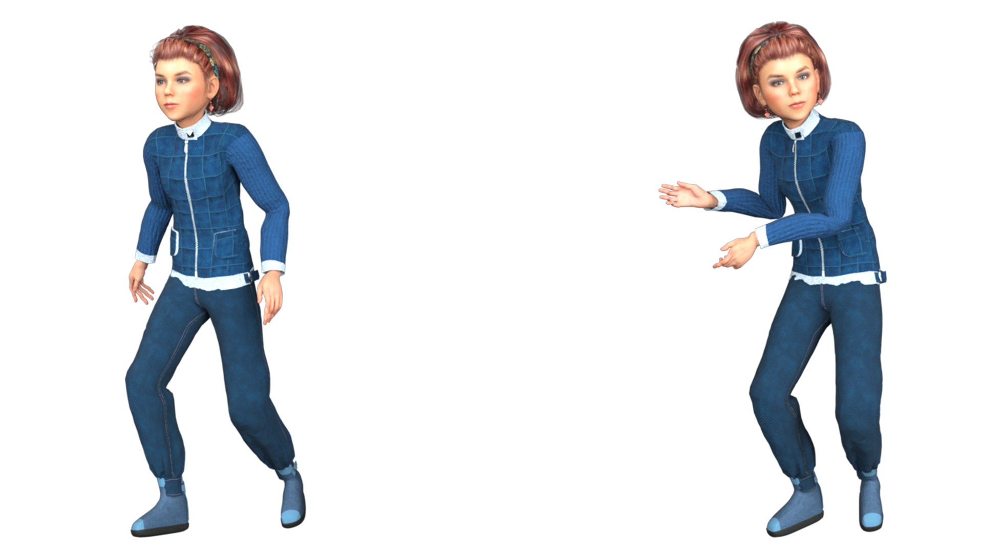 Realistic Rigged Little Style Girl-Sandy Character 3D Model 3D Model ...