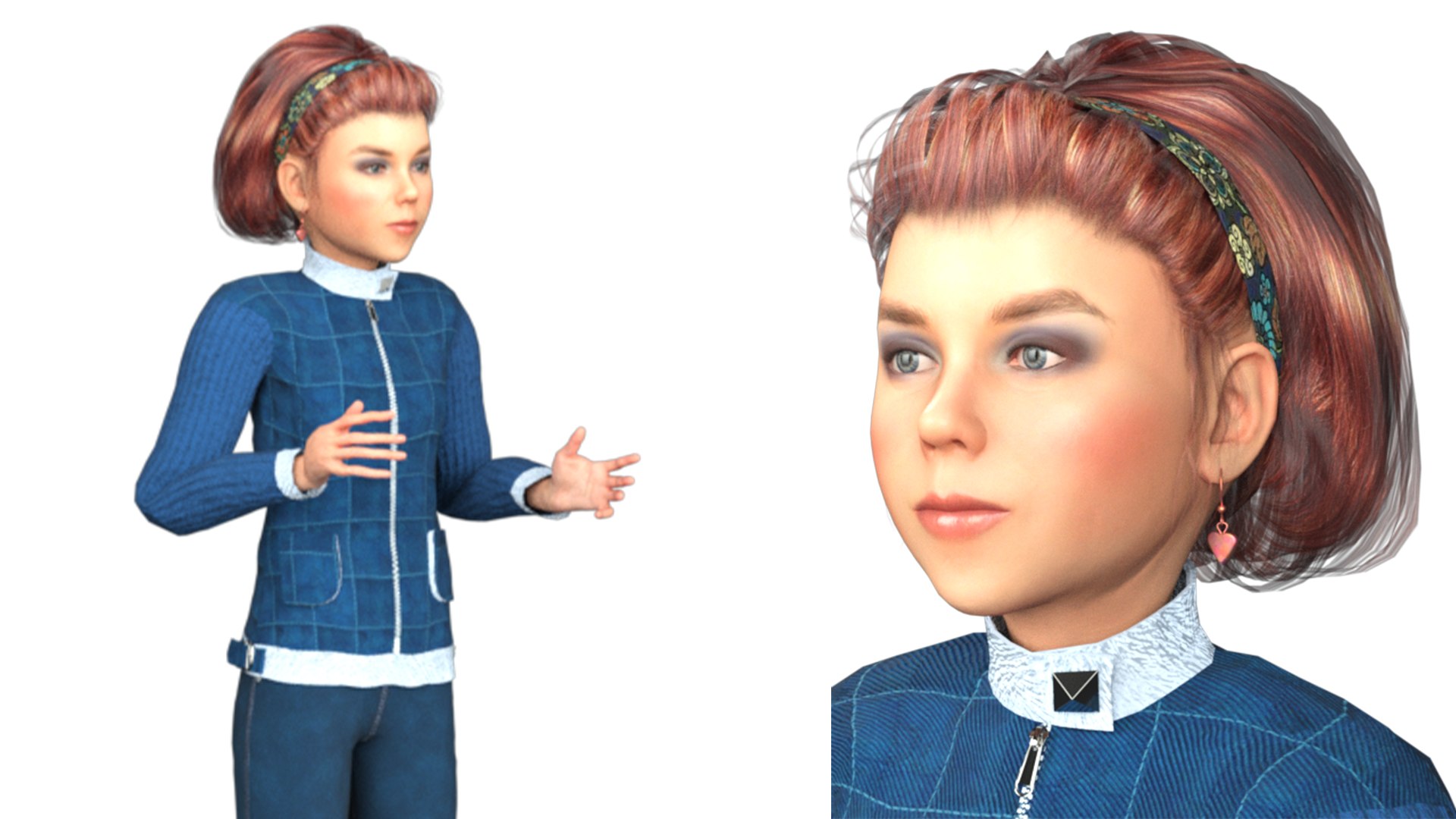 Realistic Rigged Little Style Girl-Sandy Character 3D Model 3D Model ...