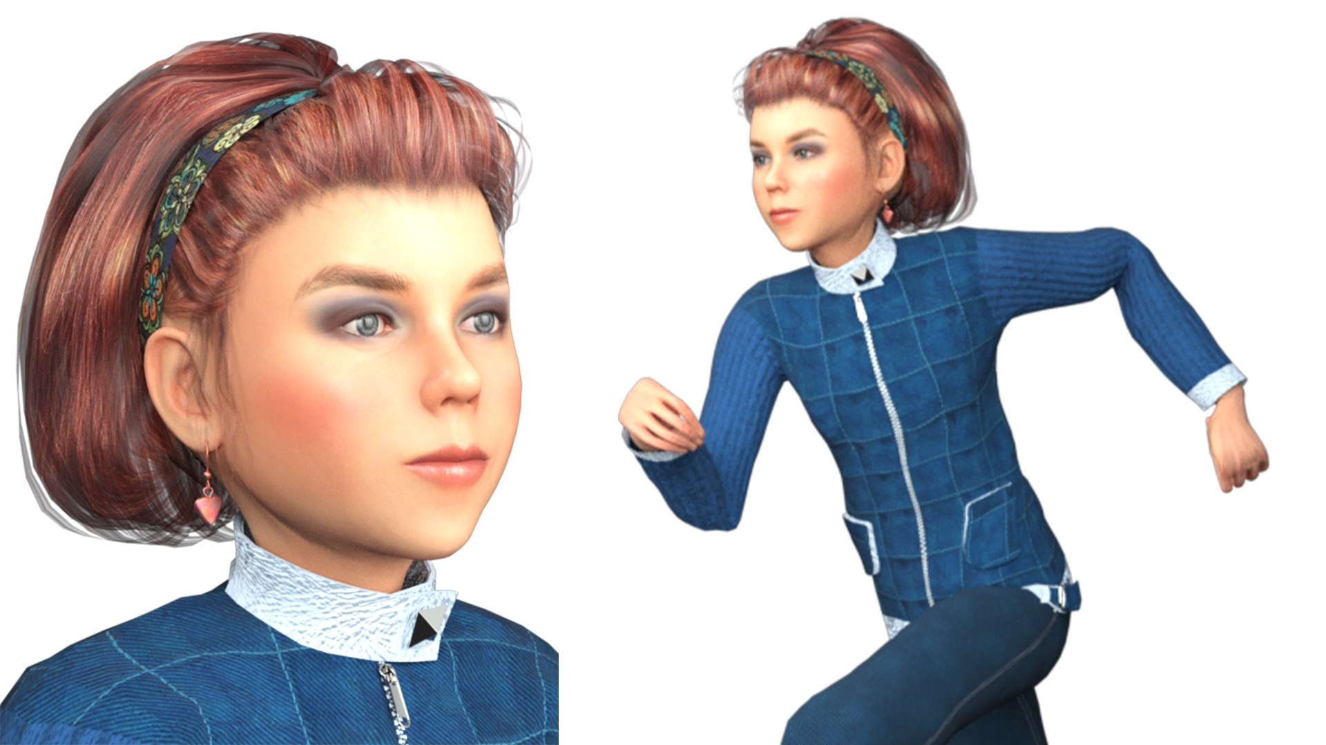 Realistic Rigged Little Style Girl-Sandy Character 3D Model 3D Model ...