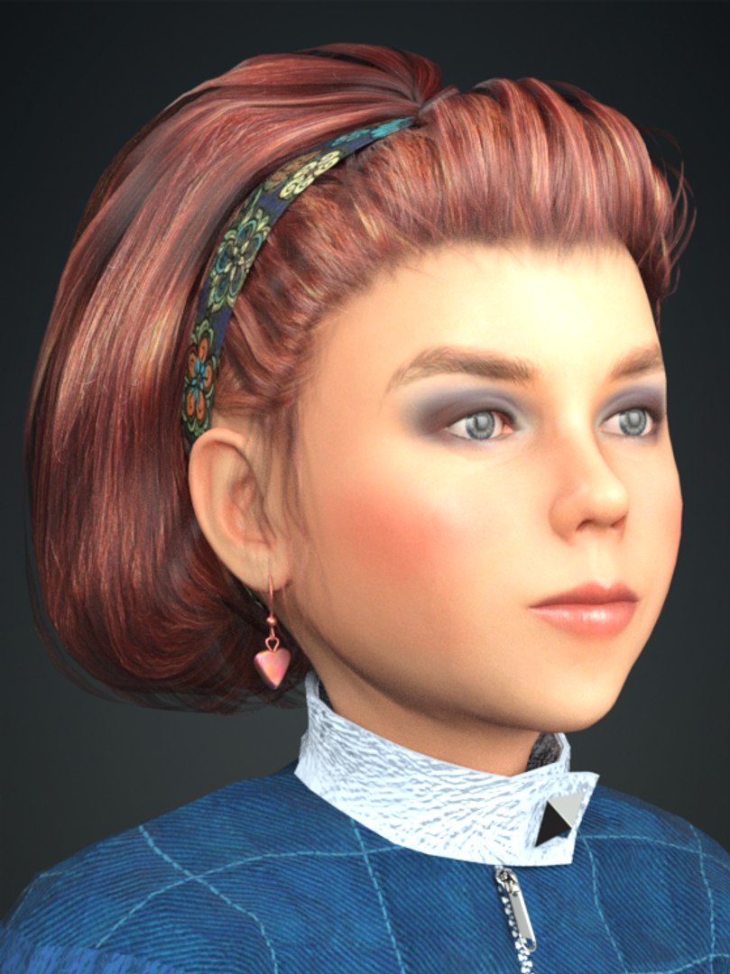 Realistic Rigged Little Style Girl-Sandy Character 3D Model 3D Model ...