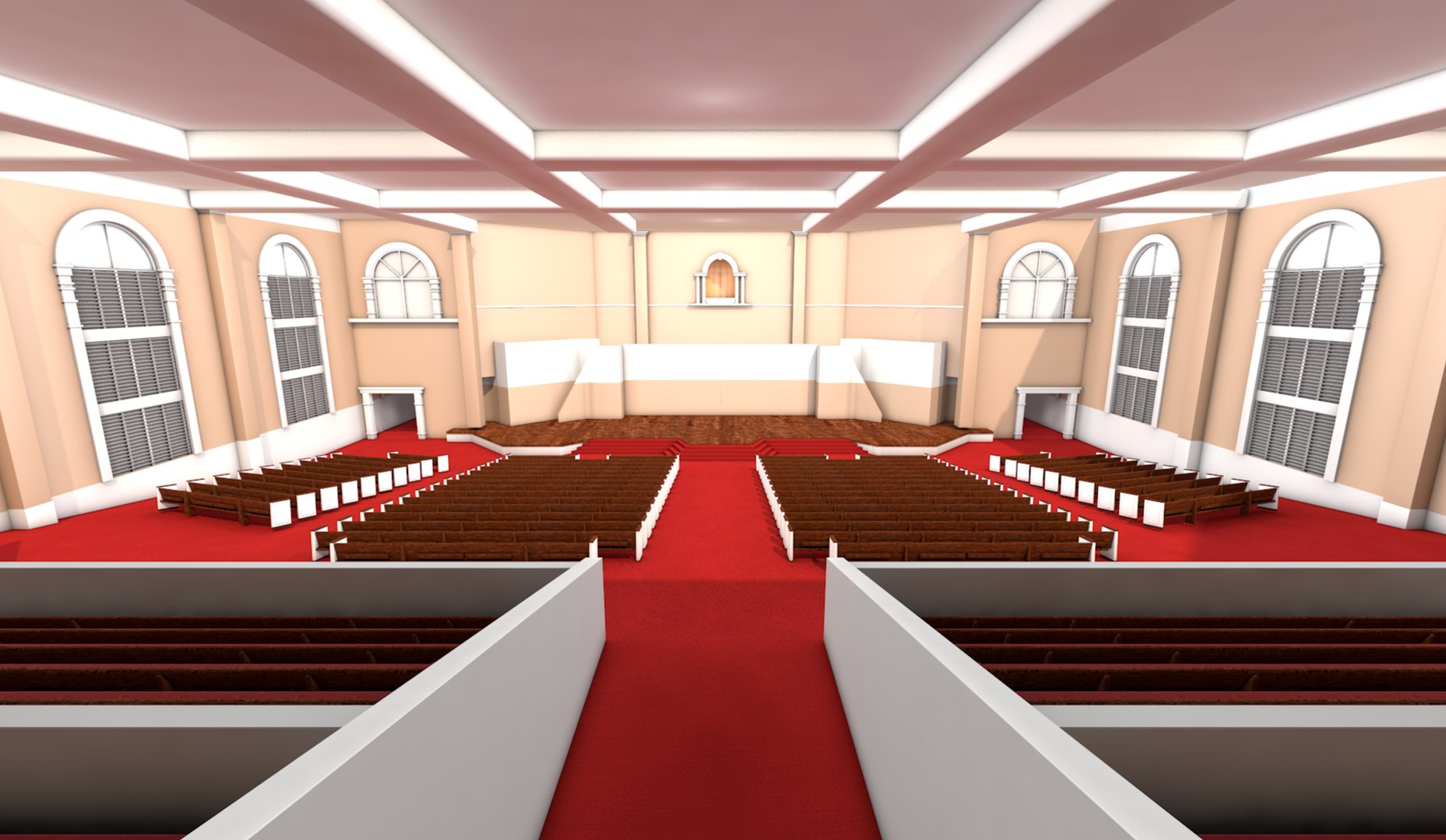 Church Building Architecture 3D Model - TurboSquid 1659374