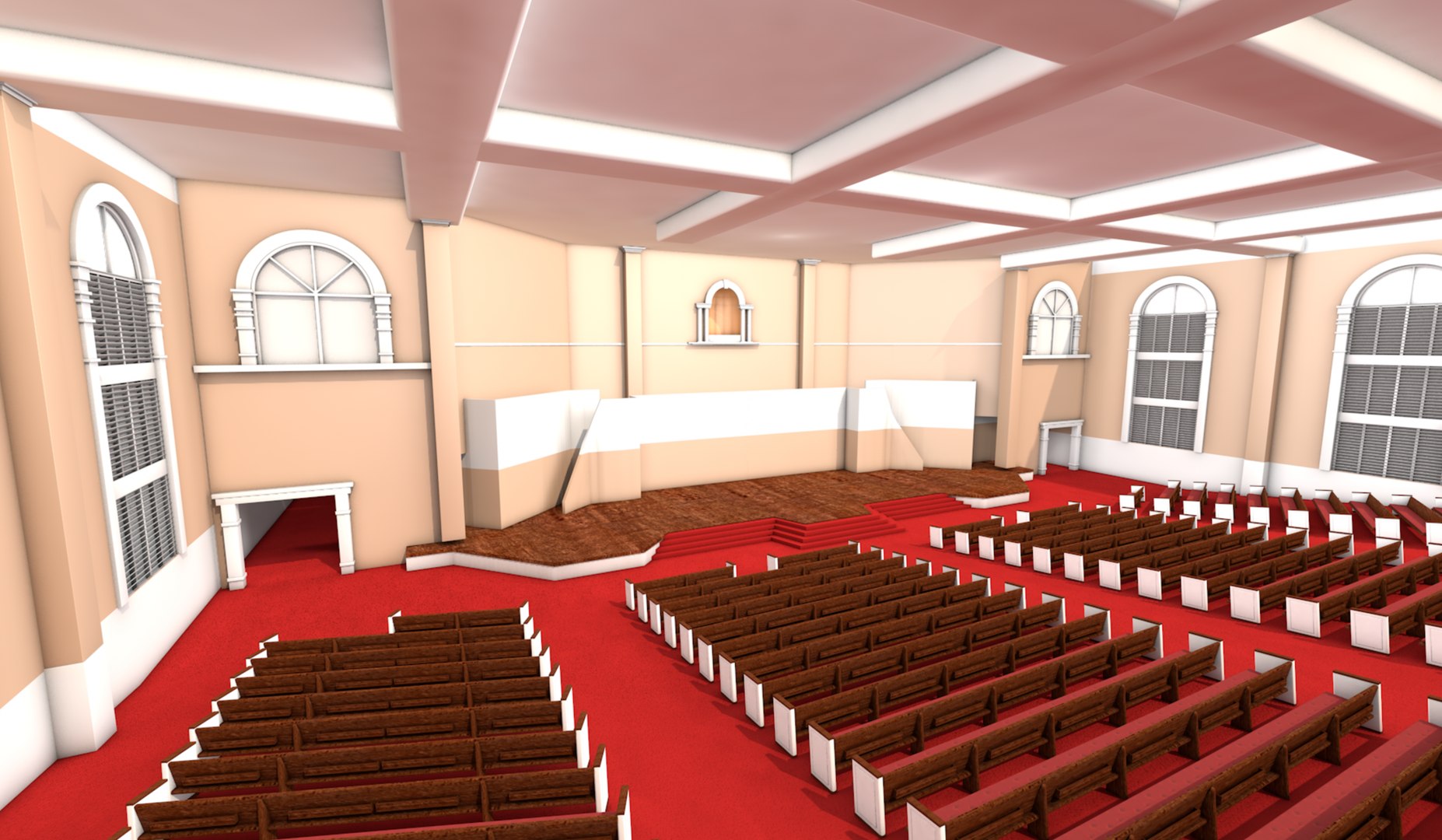 Church Building Architecture 3D Model - TurboSquid 1659374