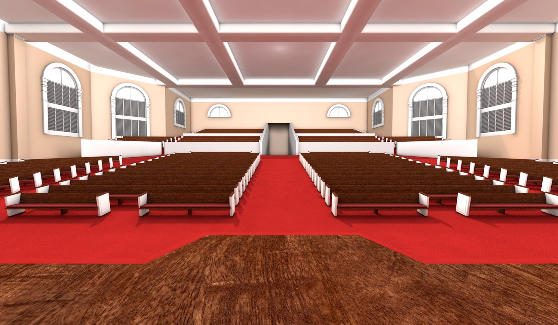 Church Building Architecture 3D Model - TurboSquid 1659374