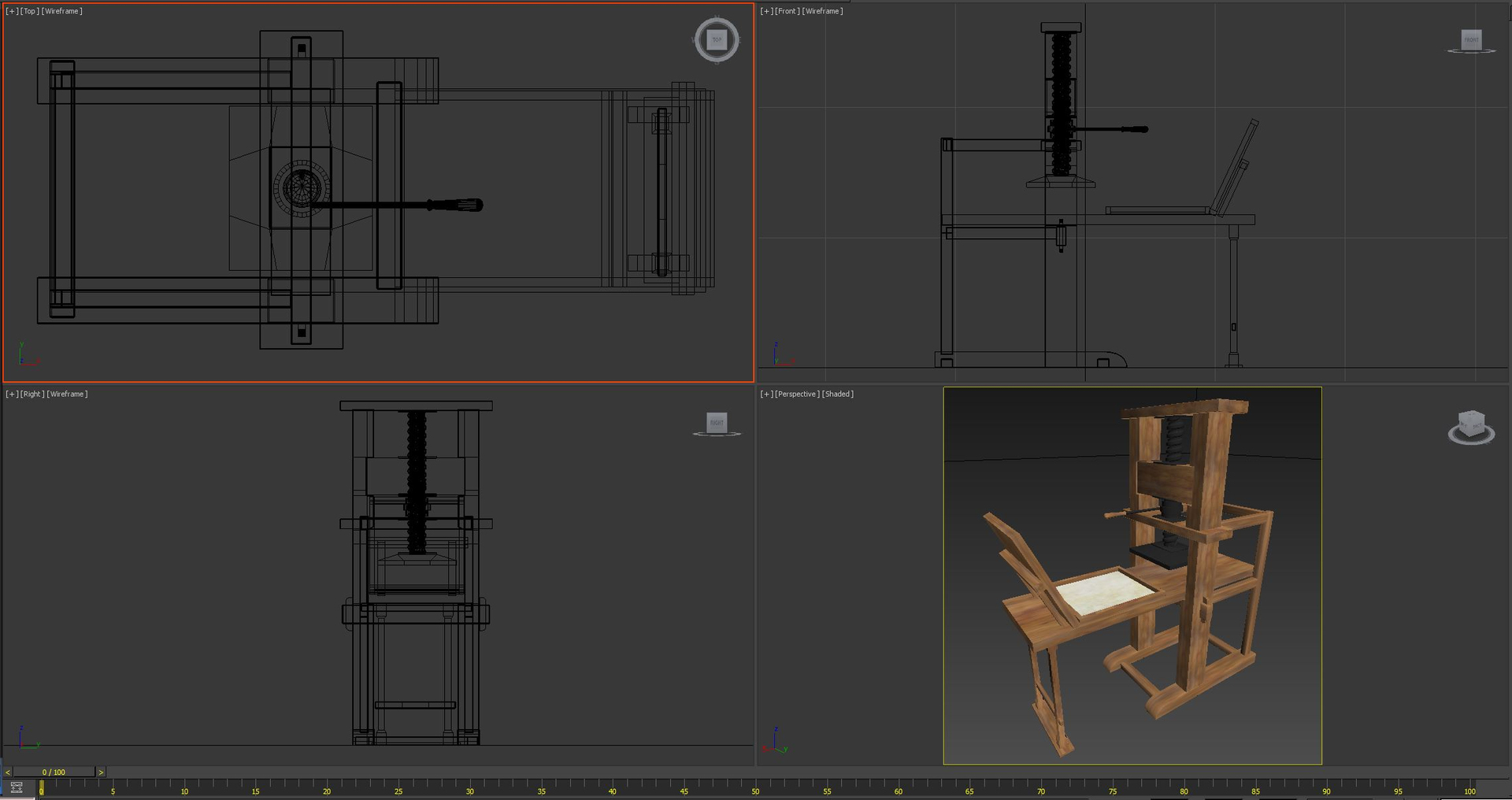 Gutenberg printing press 3D - TurboSquid 1322349