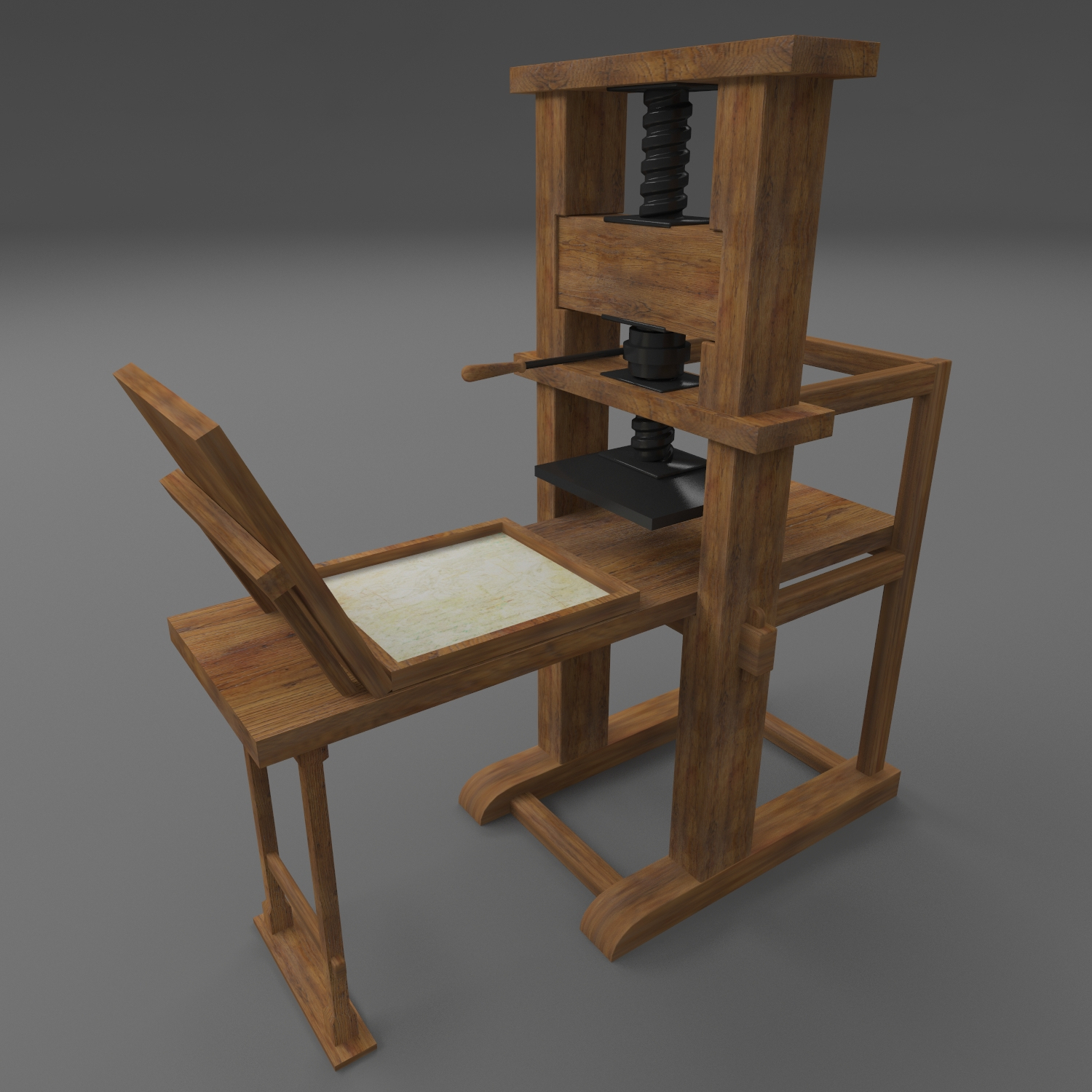 구텐베르크 인쇄기 / Low poly 3D 모델 - TurboSquid 1322349