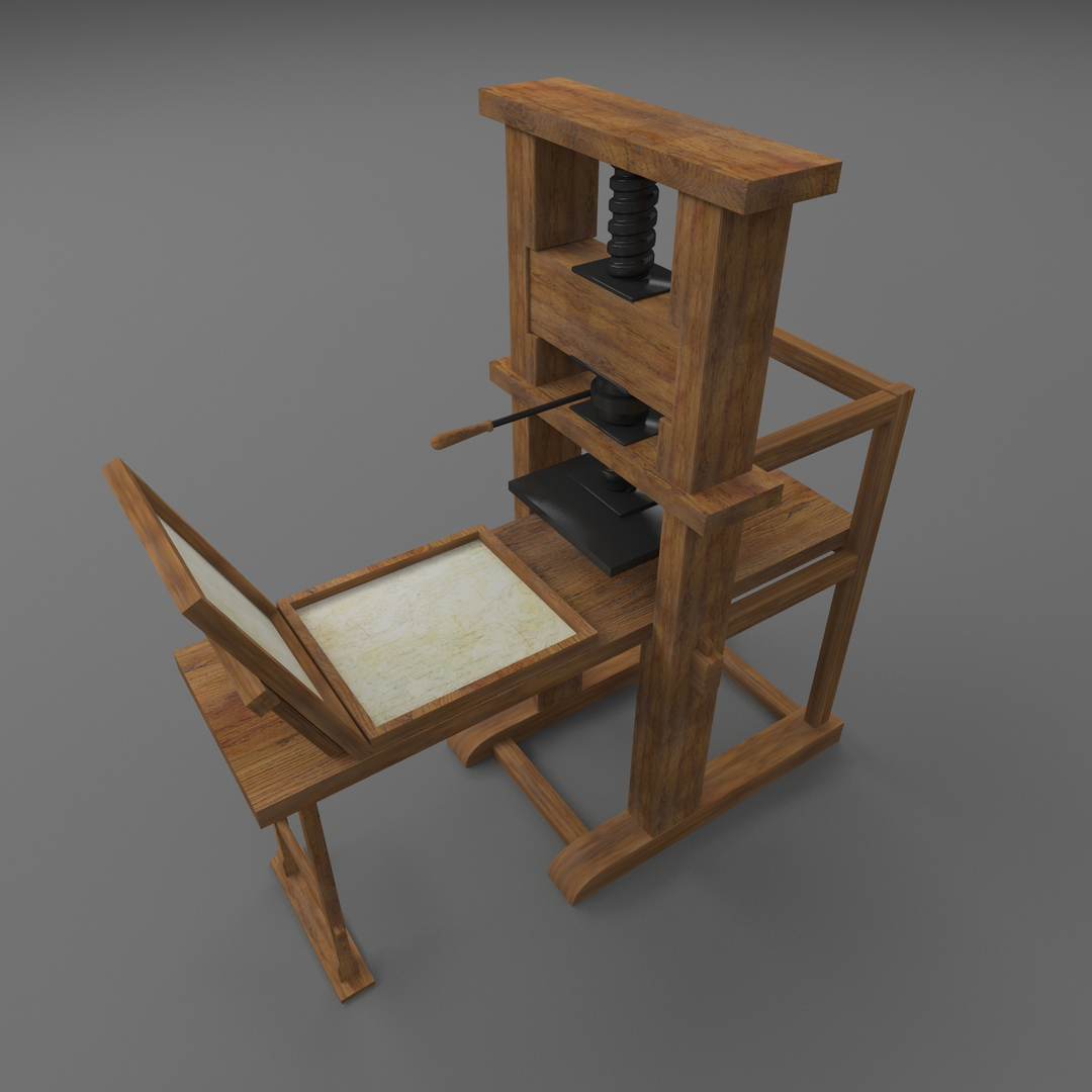 Gutenberg printing press 3D - TurboSquid 1322349