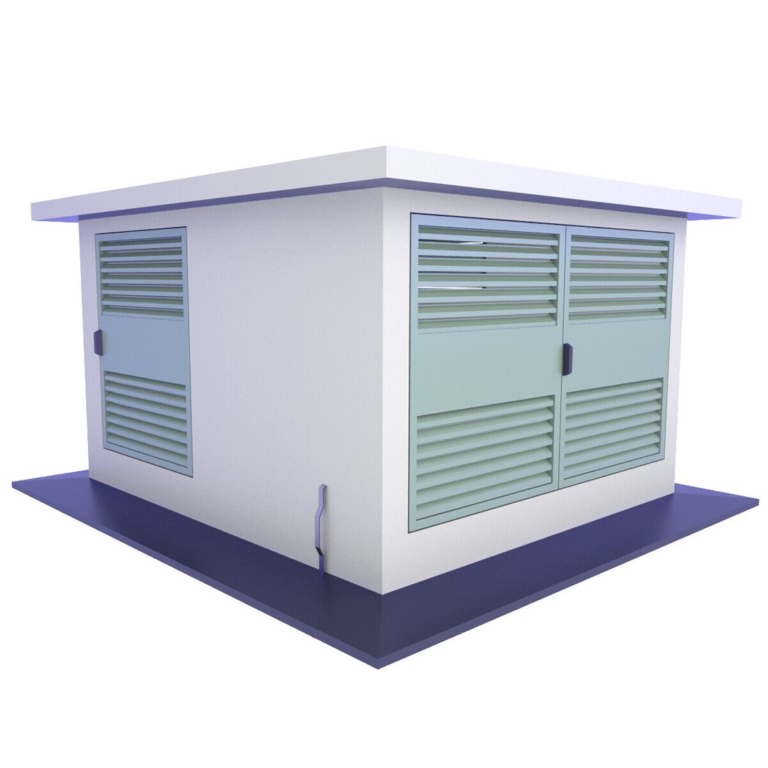 3D Precast Concrete Substation Building Low Poly 9 Model - TurboSquid ...