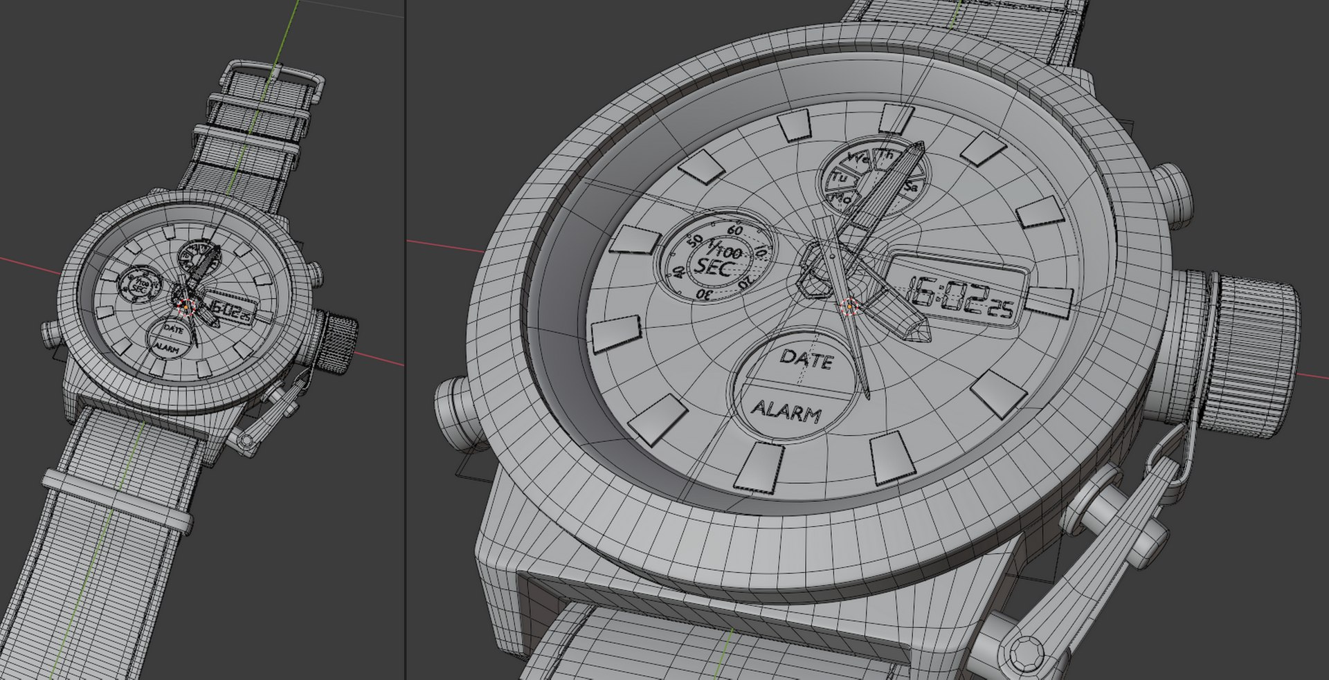 3D Chronograph Watch AMST 3003 On Nato Strap - TurboSquid 1804290