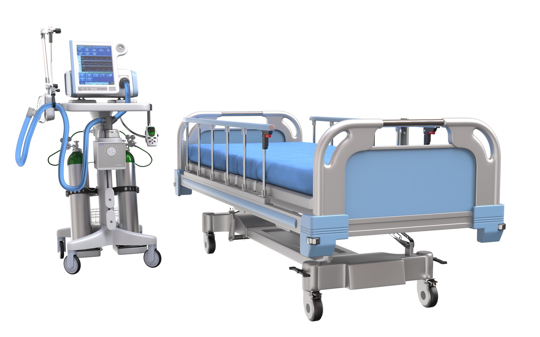 Hospital Ventilator Bed Model - TurboSquid 1548612