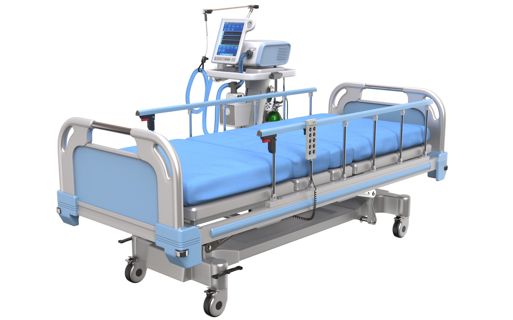 Hospital Ventilator Bed Model - TurboSquid 1548612