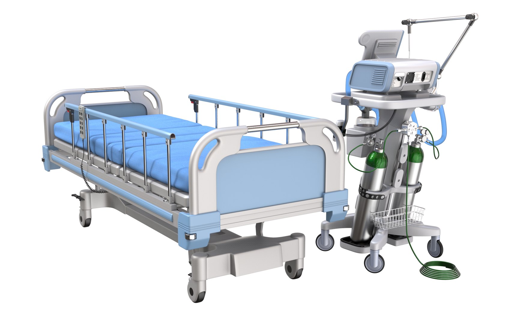 Hospital Ventilator Bed Model - TurboSquid 1548612