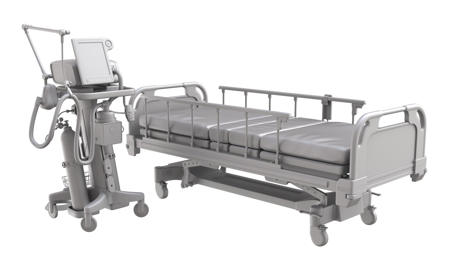 Hospital Ventilator Bed Model - TurboSquid 1548612