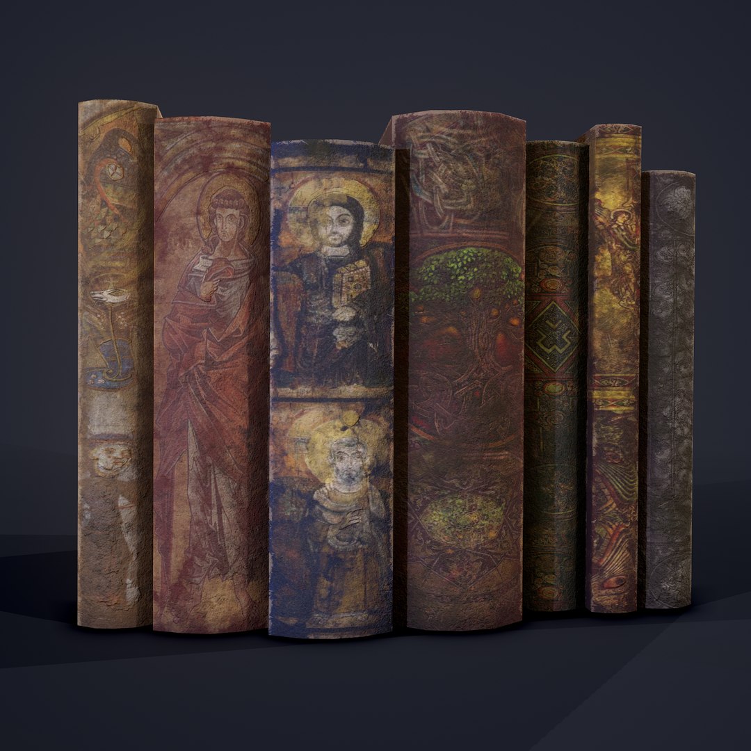 Medieval books row 2 3D model - TurboSquid 1504755